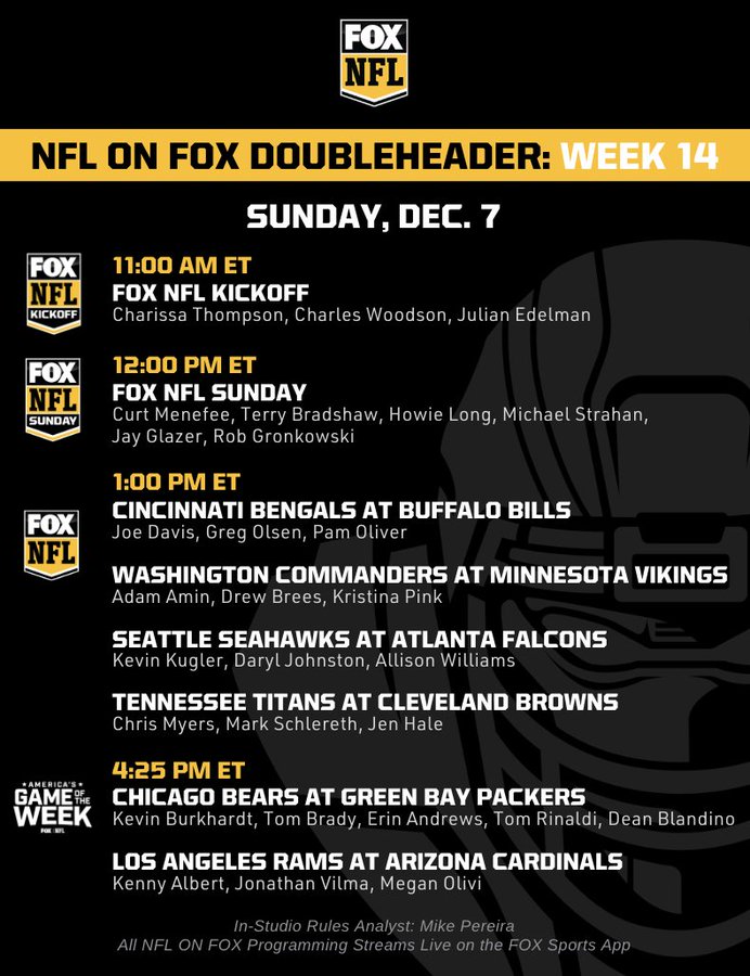 FOX NFL Week 14 Announcers | FOX Sports