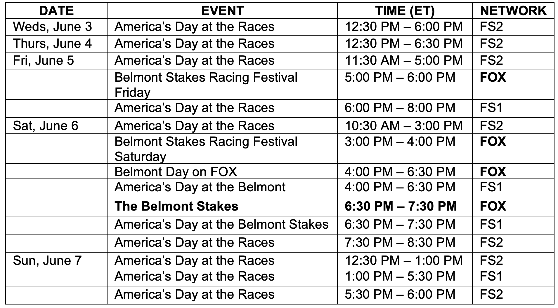 The 158th Edition of The Belmont Stakes Returns to FOX Sports | FOX Sports